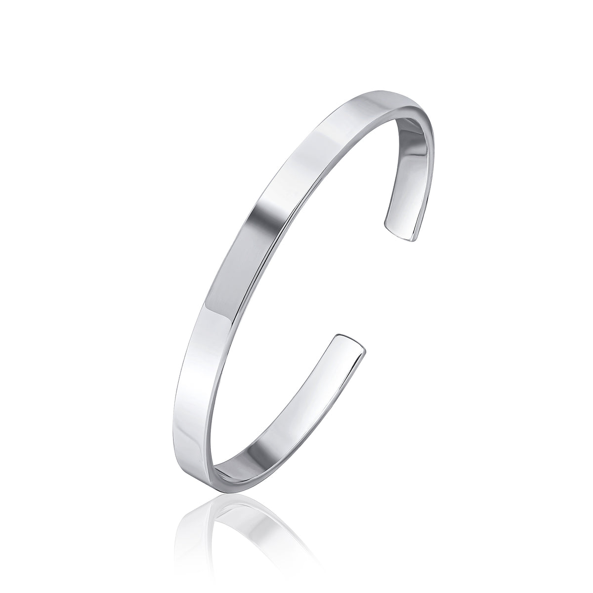 Silver 6mm Solid Flat Torque Bangle 65mm – Herbert Marx