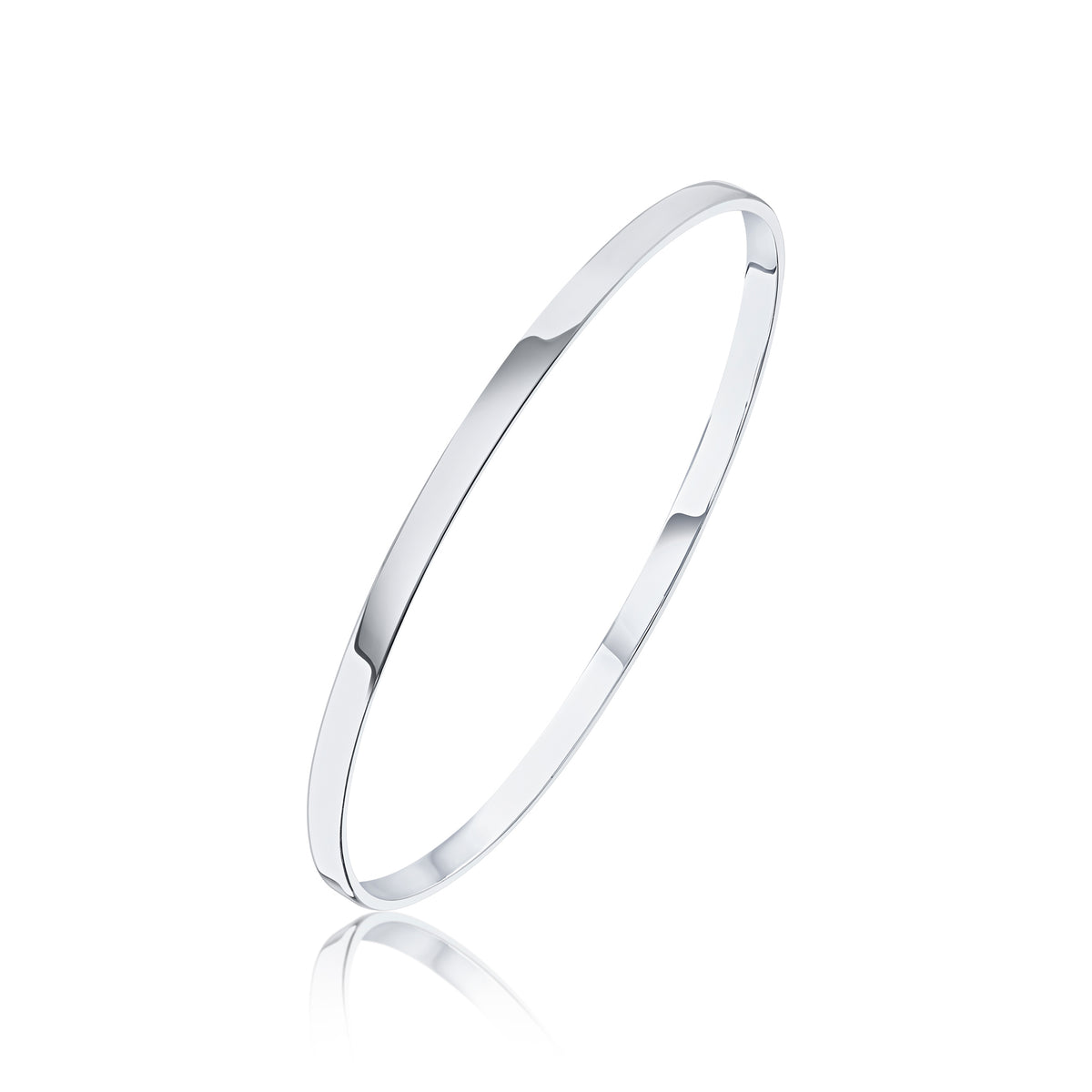 Silver 3.5mm Solid Flat Profile Bangle – Herbert Marx