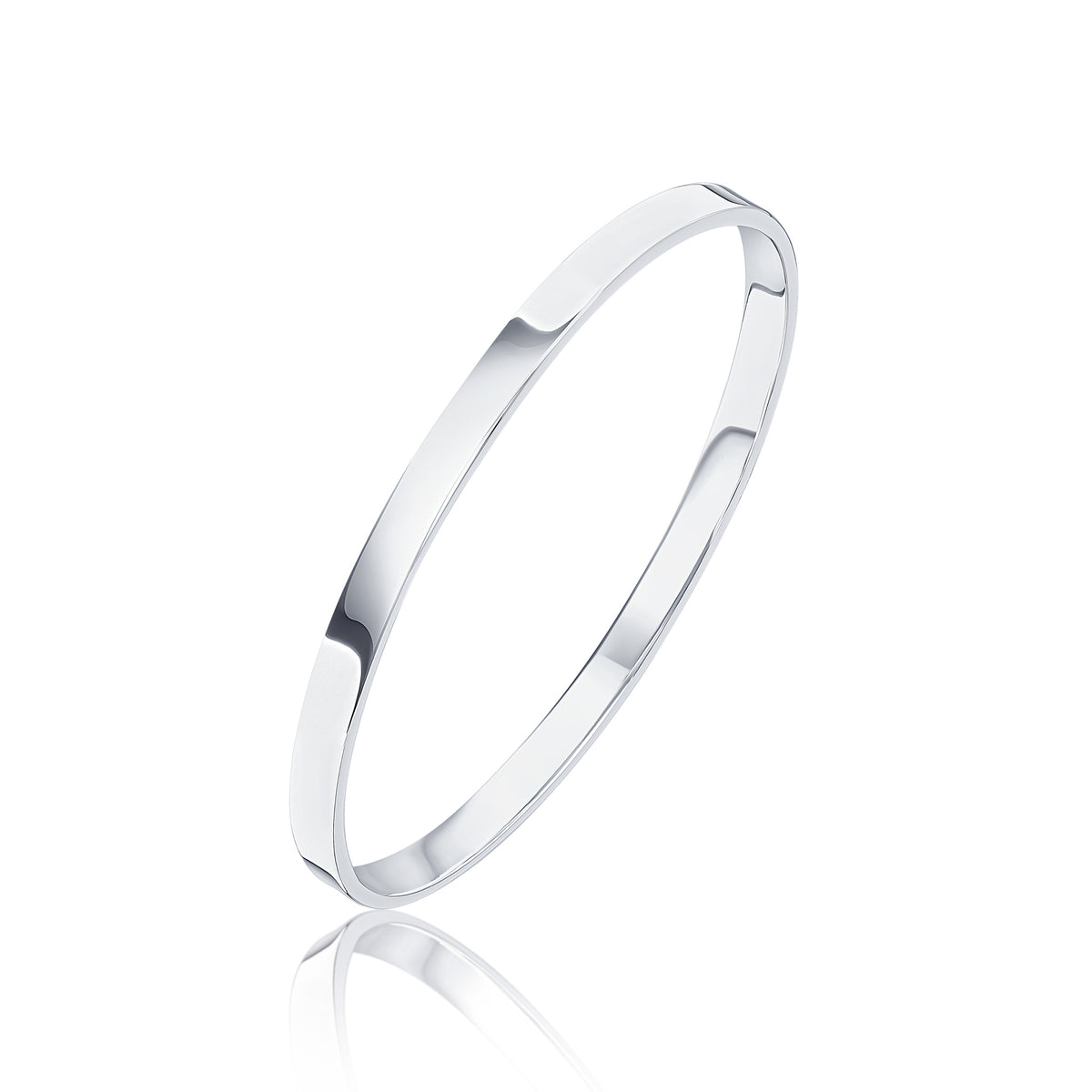 Silver 5mm Flat Profile Slave Bangle – Herbert Marx