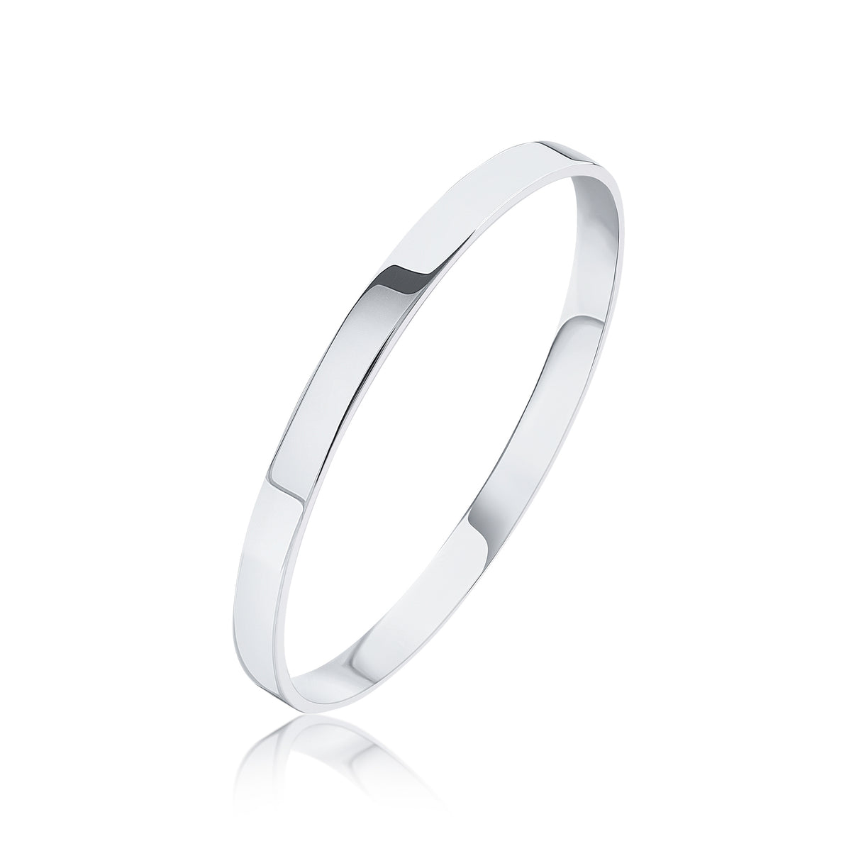 Silver 6mm Solid Flat Profile Bangle – Herbert Marx