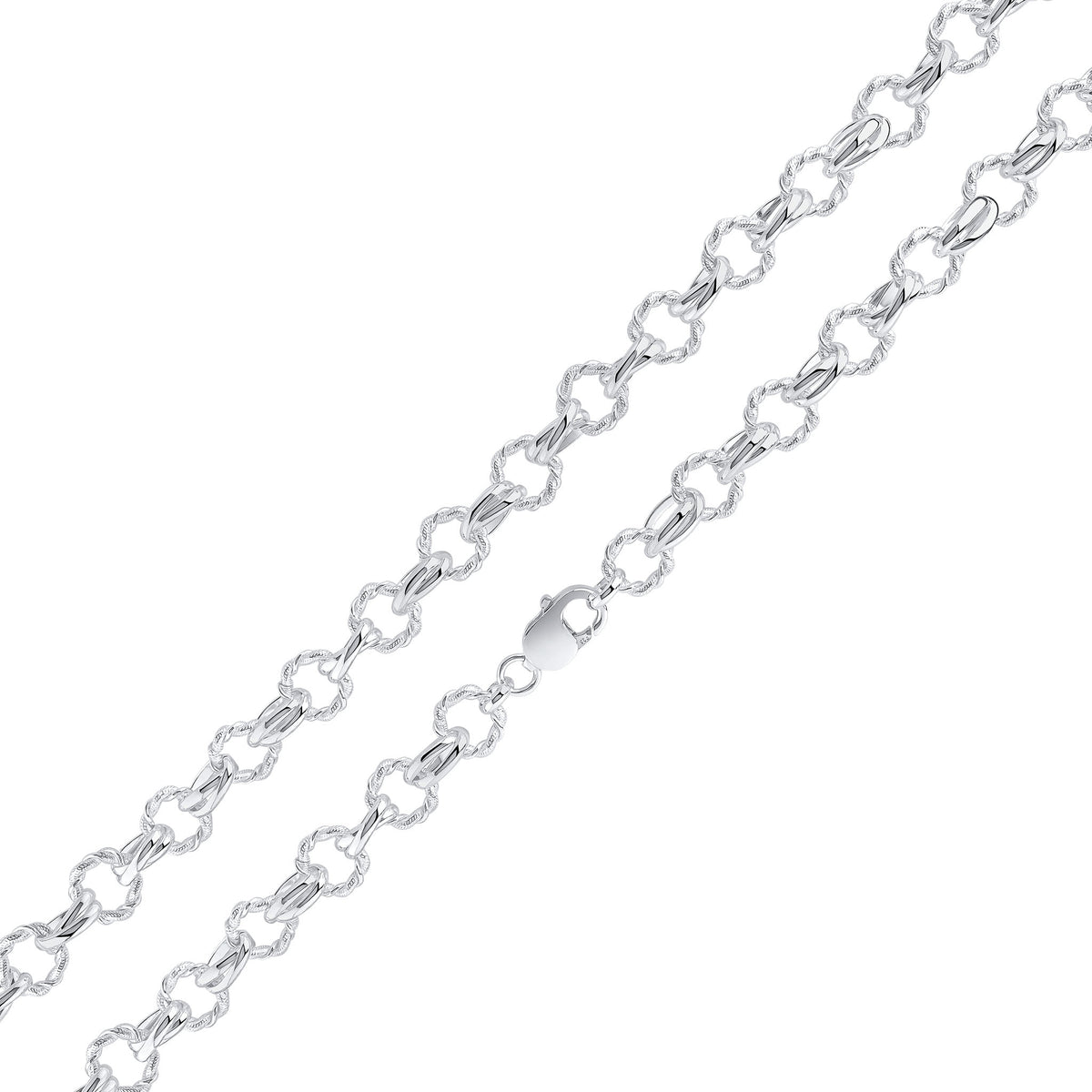 Silver 10mm Handmade Fancy Round Twist Chain – Herbert Marx