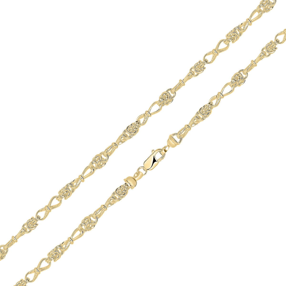 18ct Yellow Gold Vermeil 5.3mm Handmade Byzantine Twist Chain – Herbert Marx
